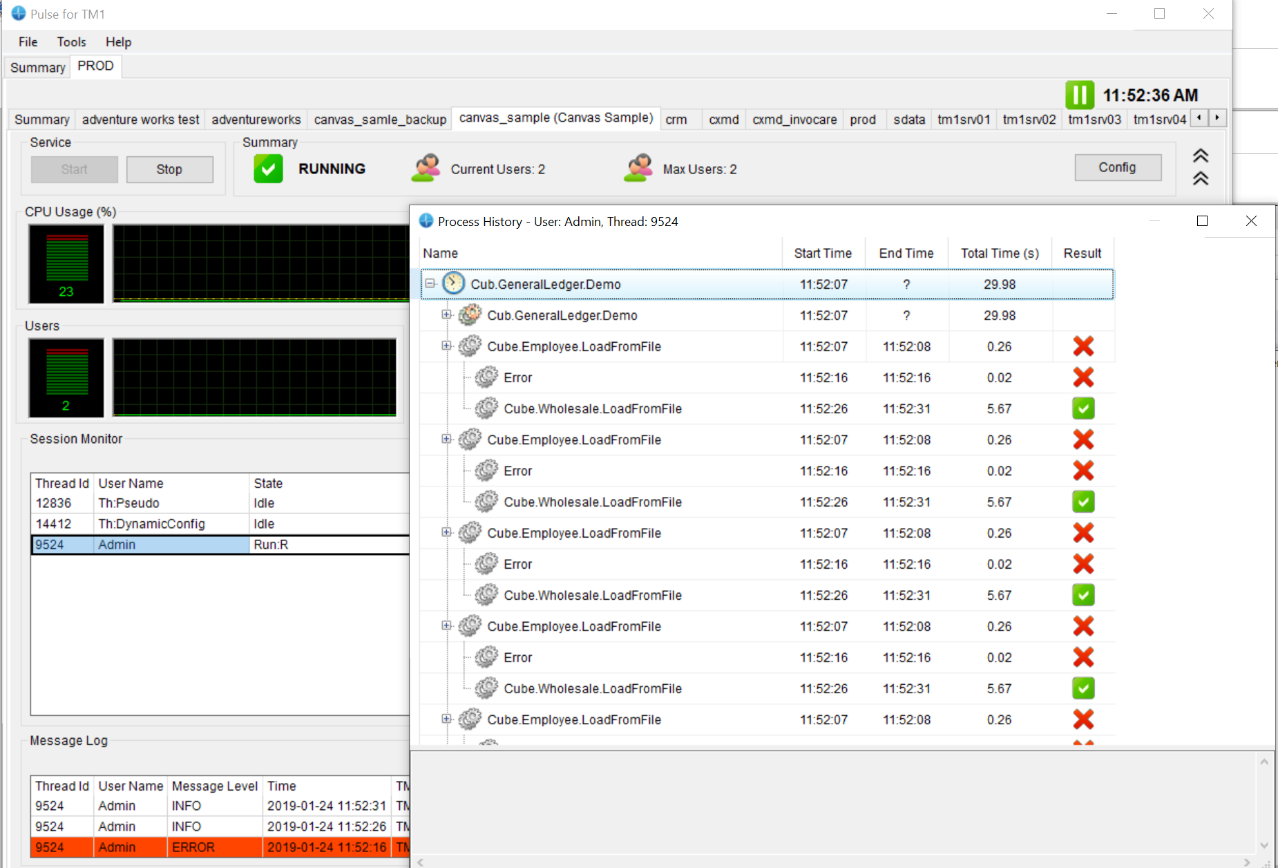 Process History shows blank in Pulse thick client - Pulse Questions - Cubewise Forum
